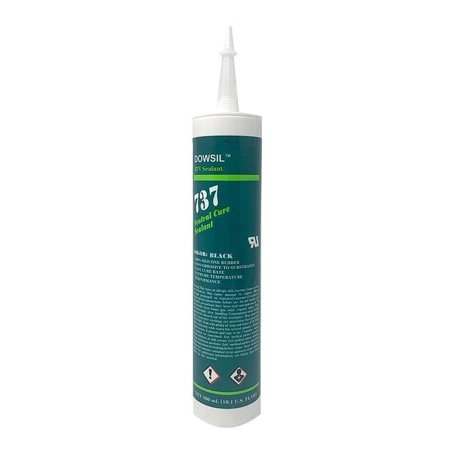 Dowsil Silicone Sealant, 10 oz, Cartridge, Black, Silicone Base, 737 ...