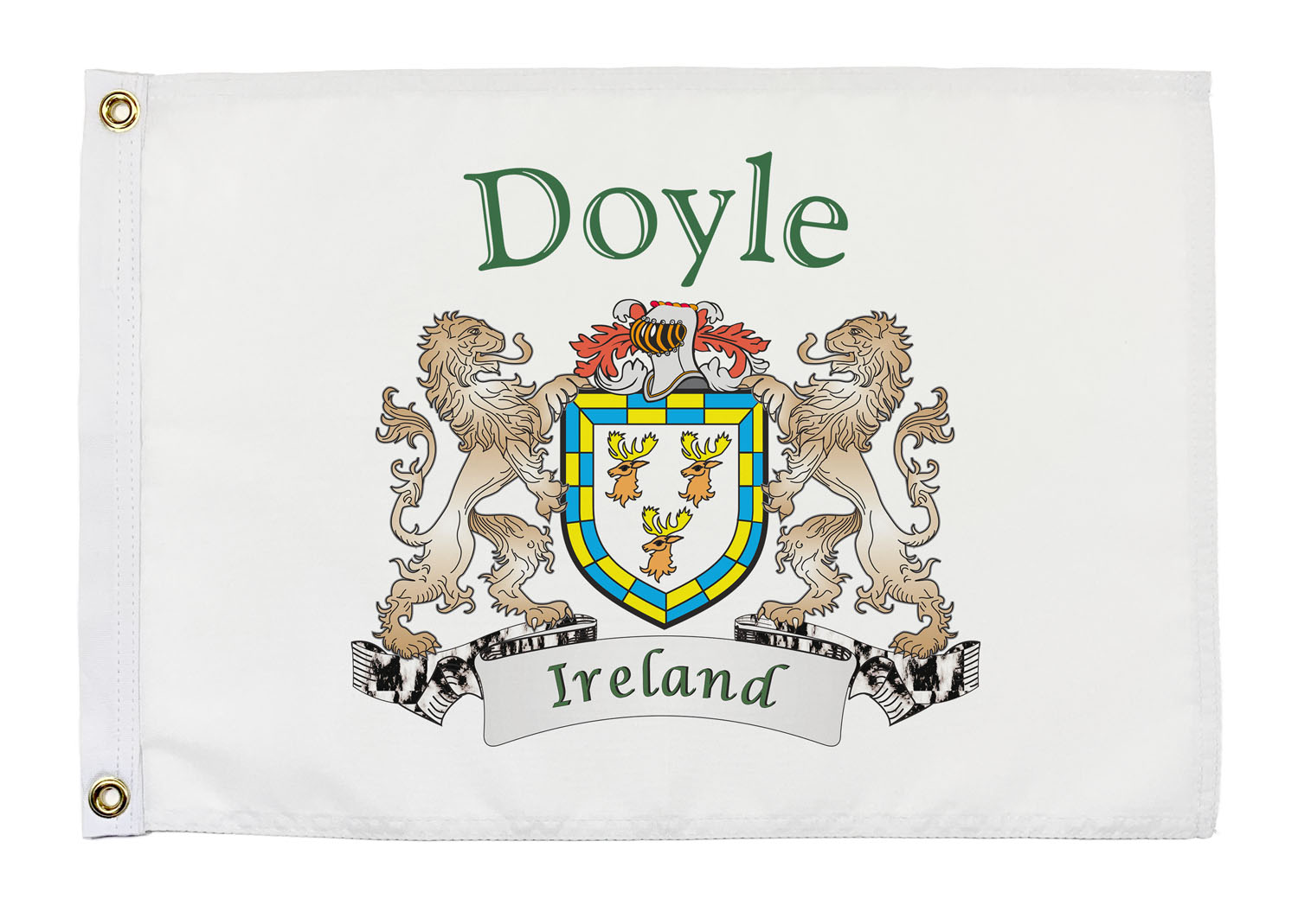 Doyle Irish Coat of Arms Small White Flag - 16"x10.5" inches - Walmart.com