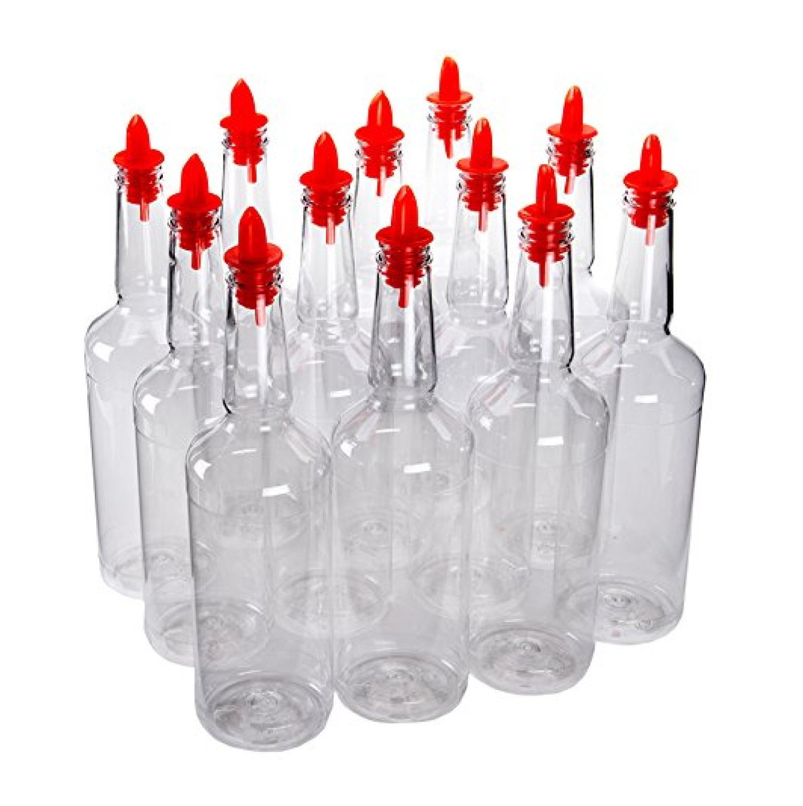 Dozen (12) Plastic Long Neck Bottles with Pourer - Walmart.com