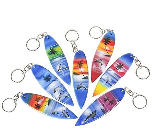 Dozen - 4" Wooden Surfboard Keychain - Walmart.com