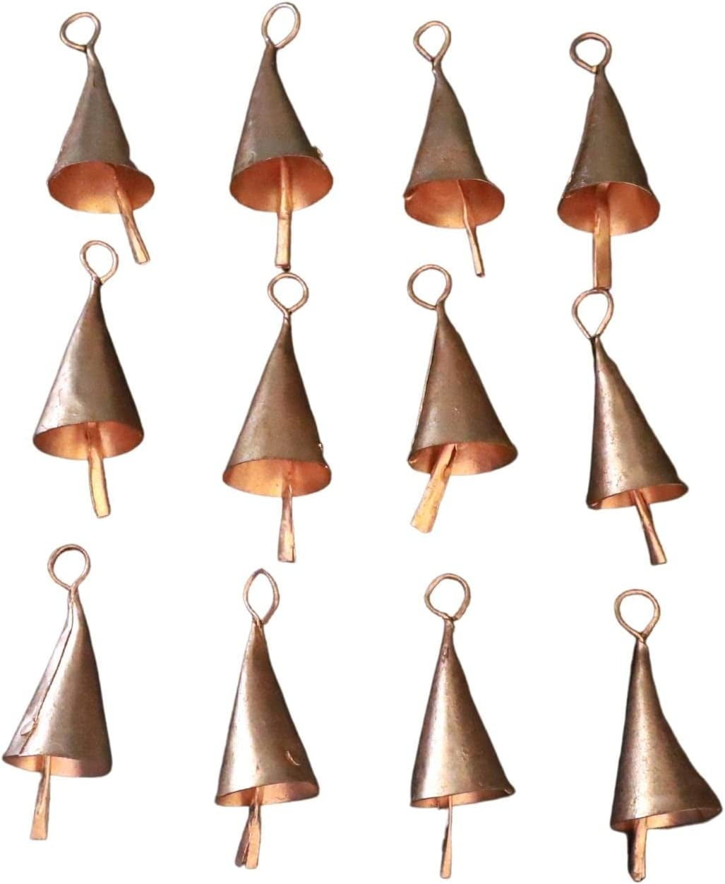 Dozen Vintage Christmas Indian Tin Bells Rustic Chime Jingle Bell Cow ...