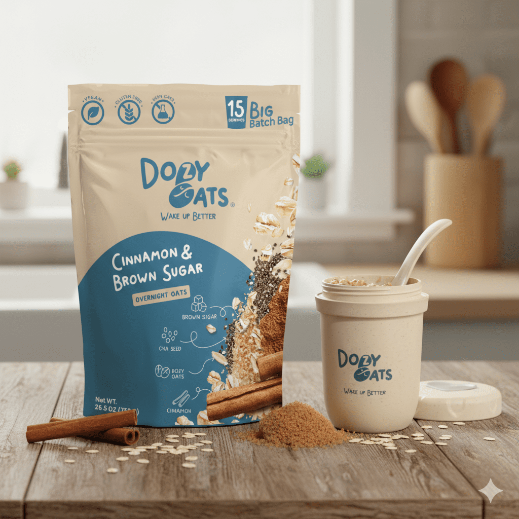 Dozy Oats Cinnamon & Brown Sugar Overnight Oats, 15-Serving Bulk Bag ...