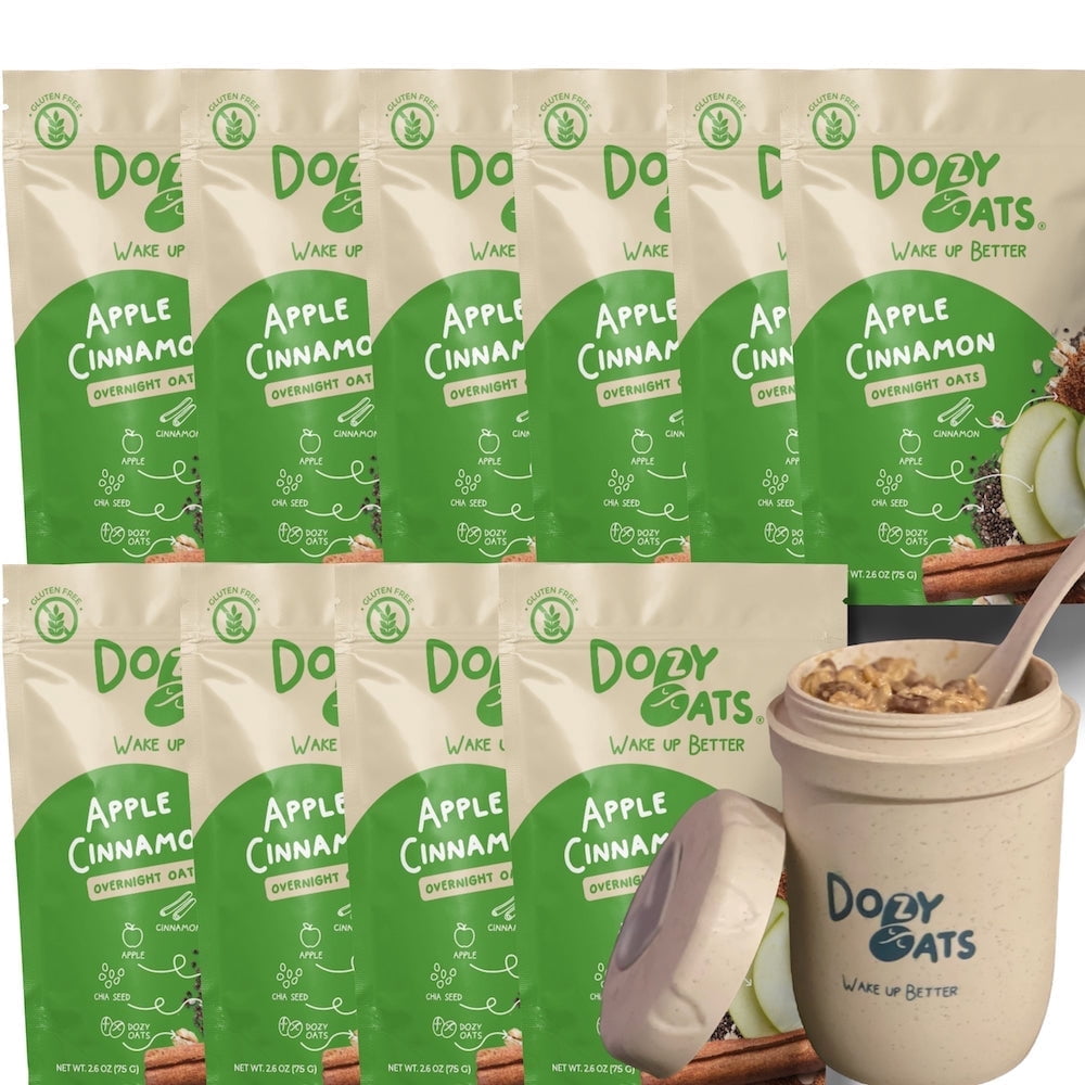 Dozy Oats Apple Cinnamon Overnight Oats Multi-Pack with Jar - Walmart.com