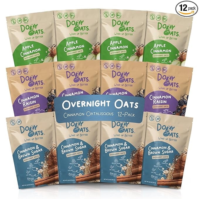 Dozy Oats Cinnamon Oatalicious Overnight Oats 12-Pack Gluten-Free, Good ...