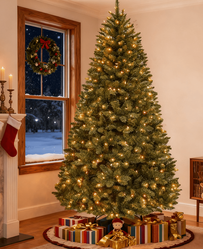 Dozzle 4.5ft Pre-Lit Christmas Tree - 120 Warm White LEDs & 347 Branch Tips | Perfect for Home ...