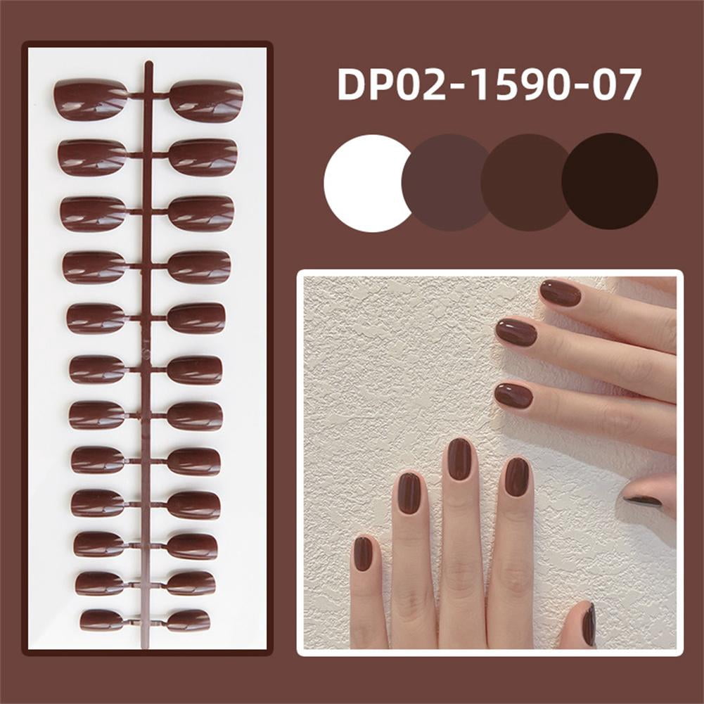 Dp02-1590-07 Short Square Head Glossy Nail Stickers Fake Nails Finished ...