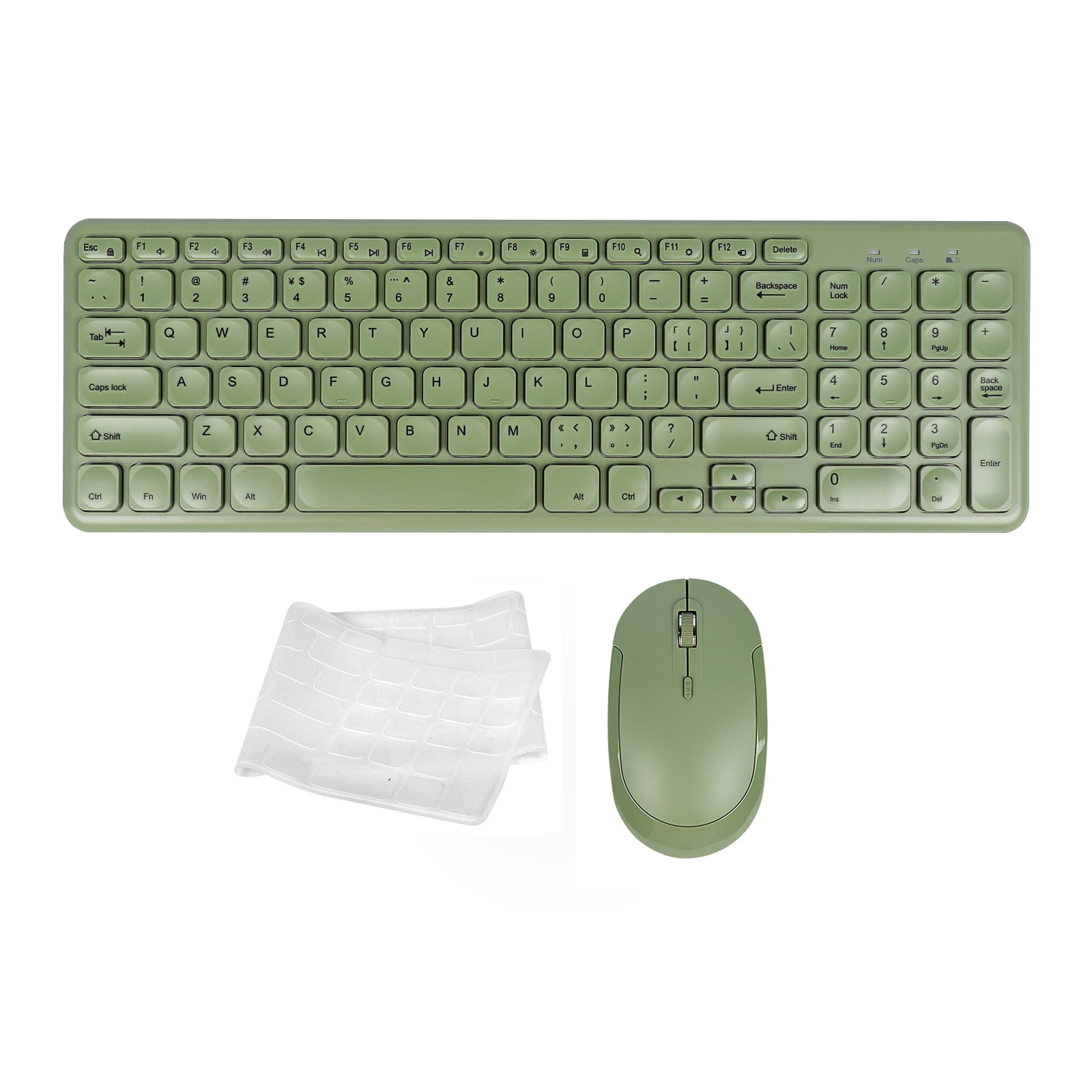 Dpisuuk Wireless Keyboard and Mouse Combo, Ultra Slim Silent Full-Size ...