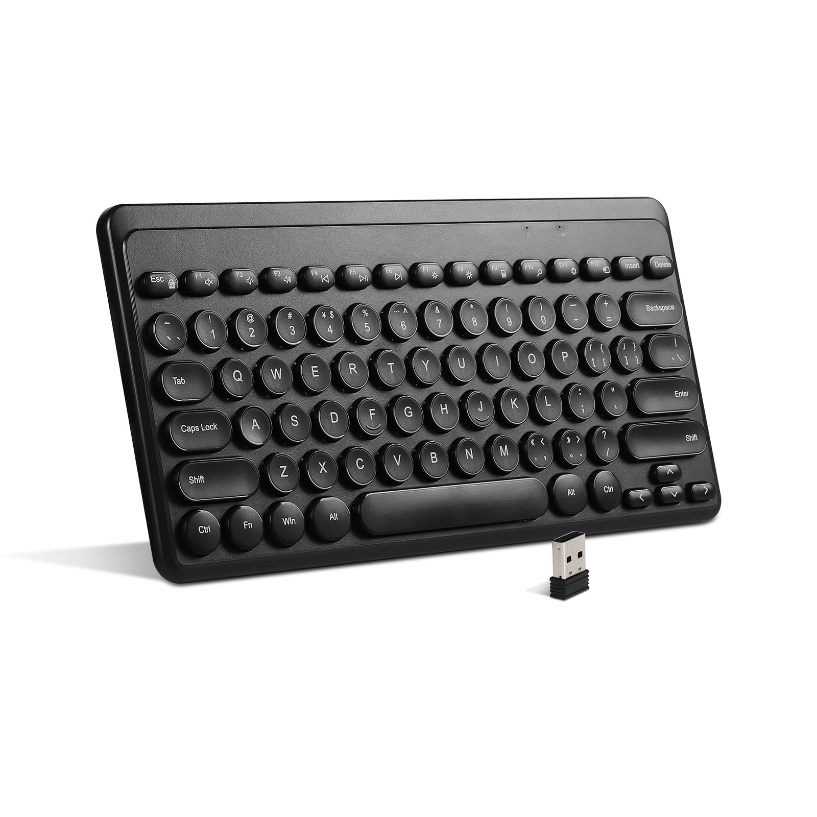 Dpisuuk Wireless Keyboard, Ultra Thin Compact 79-Key Silent Computer ...