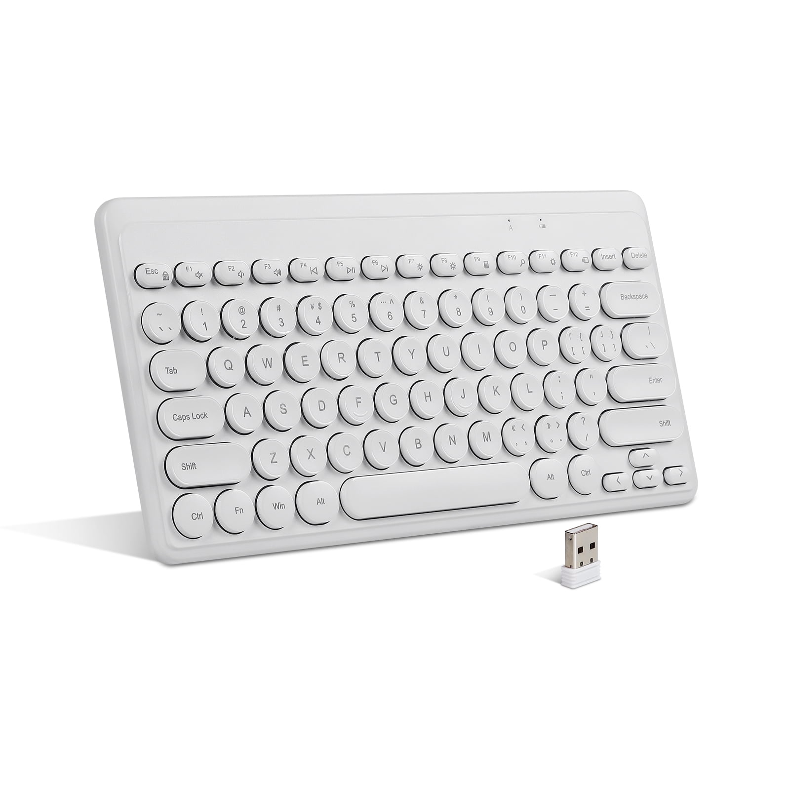 Dpisuuk Wireless Keyboard, Ultra Thin Compact 79-Key Silent Computer ...