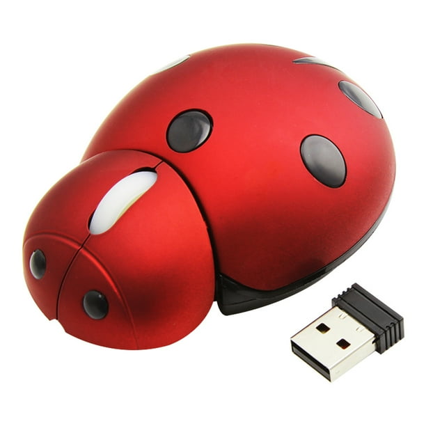 Dpisuuk Wireless Mouse, Cute Animal Ladybug Computer Mouse with USB ...