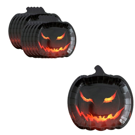 Dpityserensio 10 Pieces Halloween Paper Plates Pumpkin Shaped Party ...