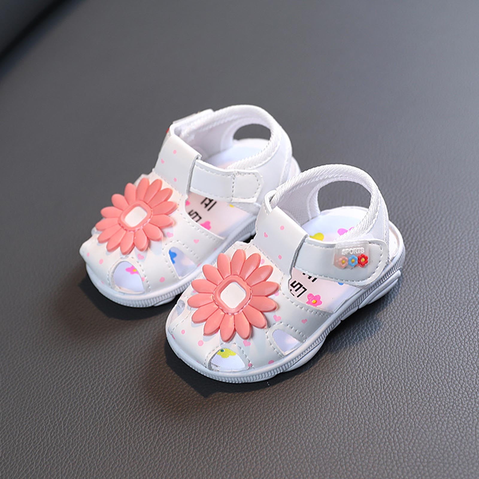 Dpityserensio Baby Girls' Summer Daisy Sandals - Soft Sole Princess Style Shoes with Non-Slip ...