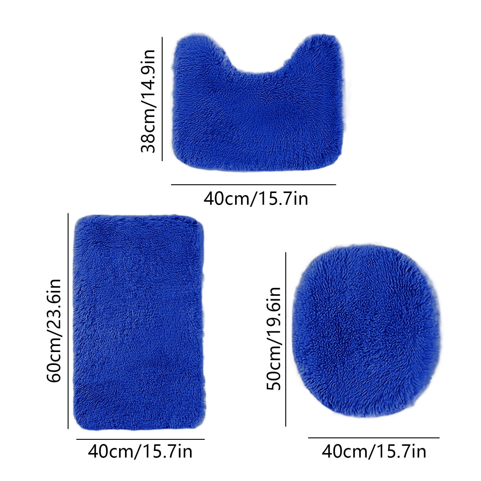 Dpityserensio Bathroom Rug Sets 3pc Solid Color Toilet Mats Soft Water ...