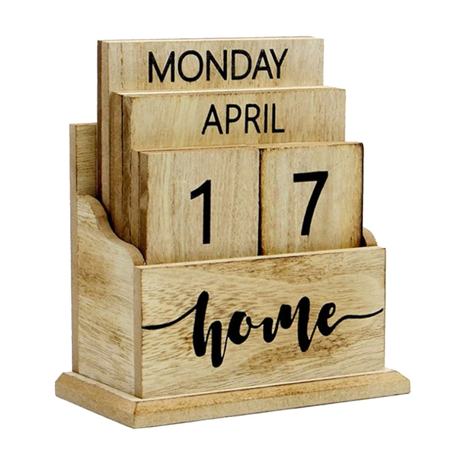 Dpityserensio Calendar 2025 Wooden Calendar Perpetual Calendar ...