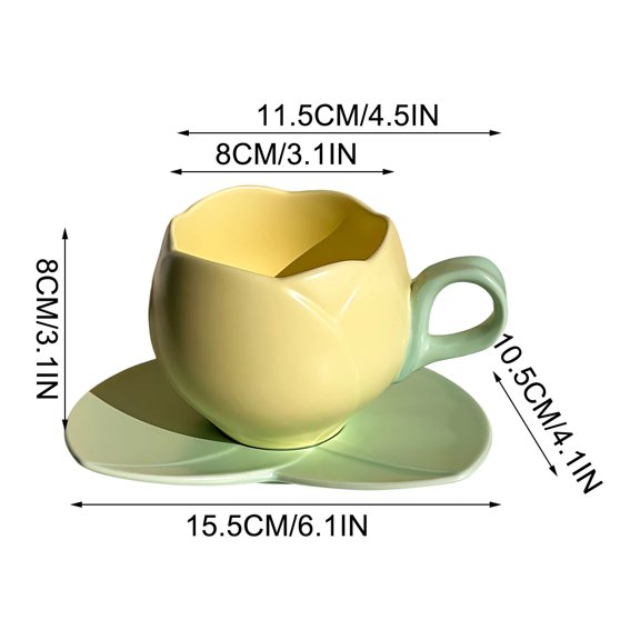 Tea Cup Set 12 Piece Cup & Saucer Set Glass Tea Party Microwave Safe ...