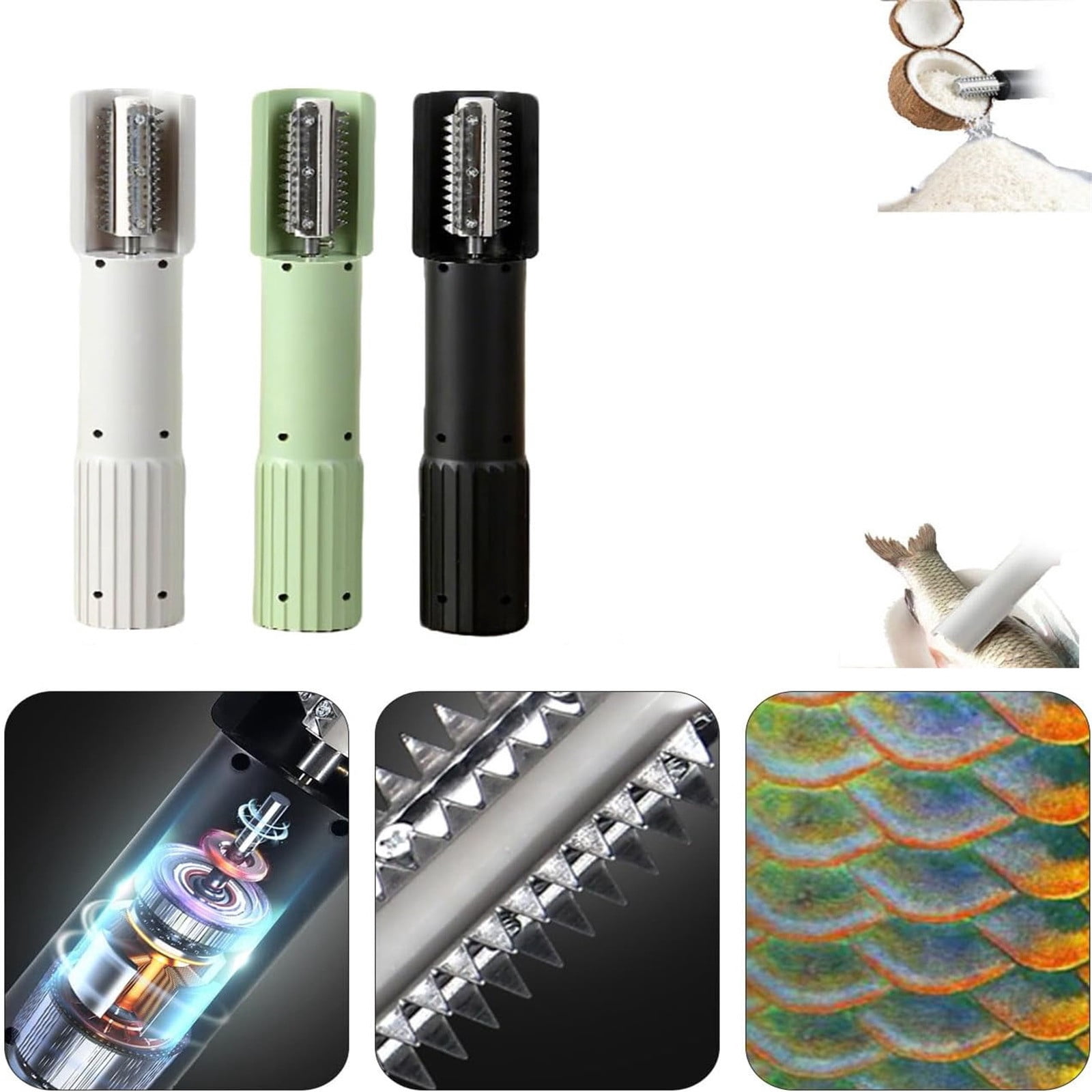 Dpityserensio Cordless Electric Coconut Grater Wireless Motorized ...