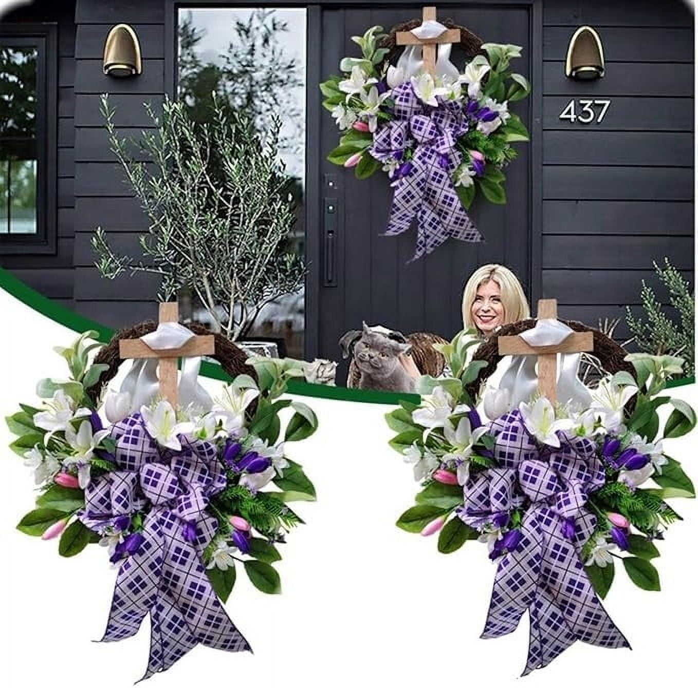 Dpityserensio Easter Decor Clearance 2025 New Easter Front Door Wreath ...