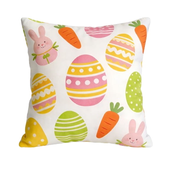 Dpityserensio Easter Decor Easter Egg And Carrot Plushes Pillow Cover ...