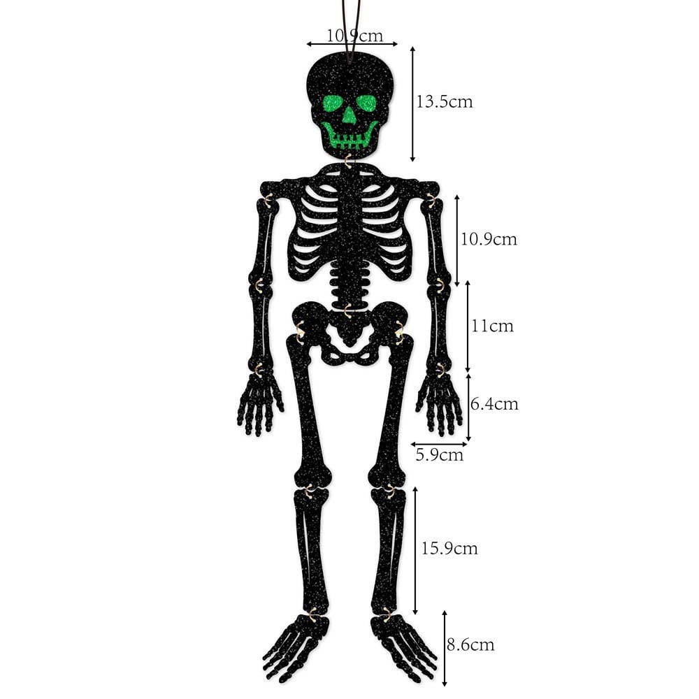Dpityserensio Fall Decor 2 Pcs Halloween Skeleton Decorations Glitter ...