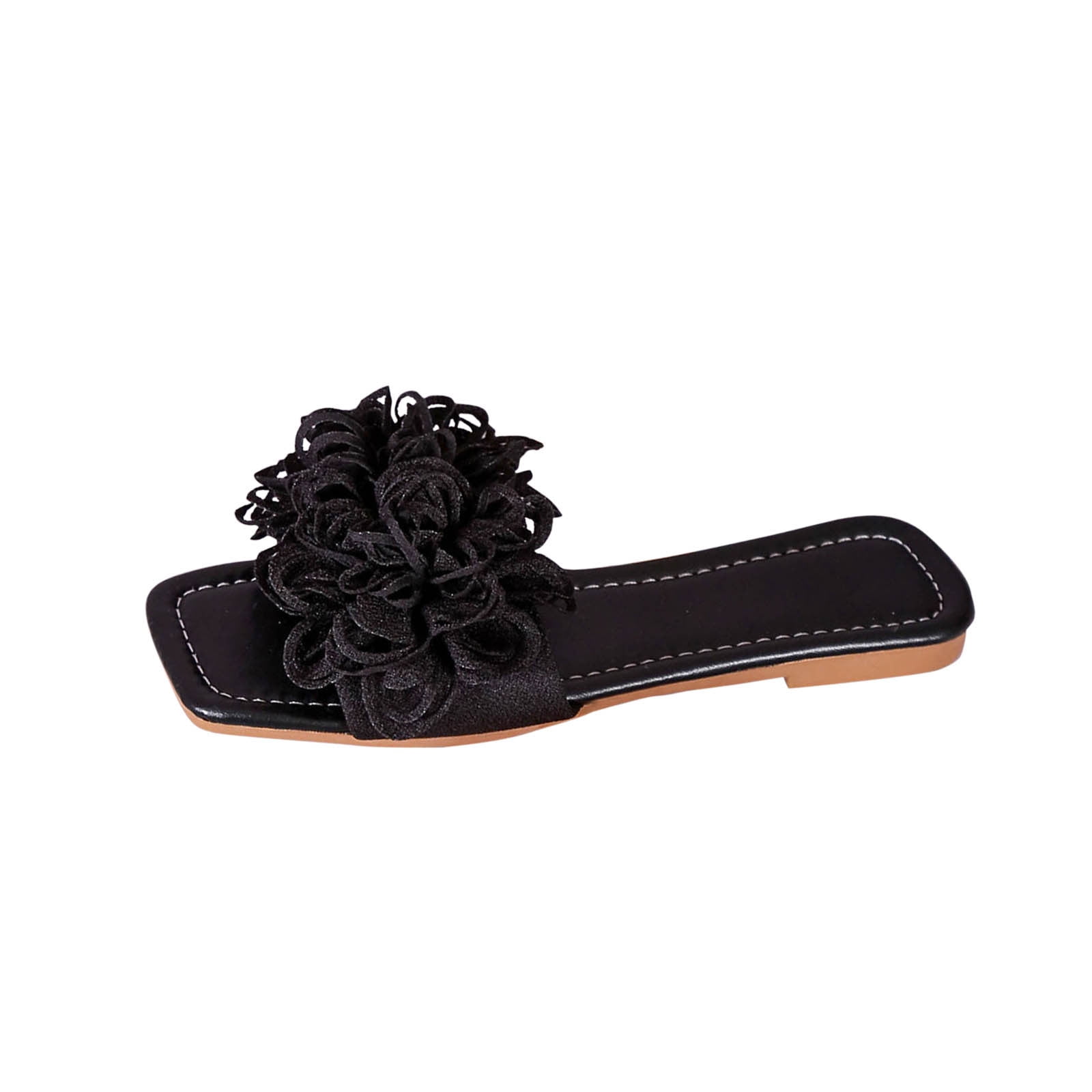Dpityserensio Flat Sandals for Women Flower Slide Sandals Fashion ...