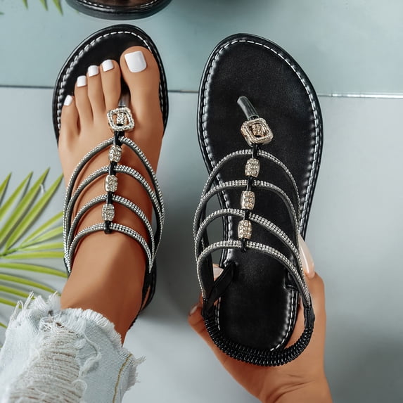 Dpityserensio Flip Flops for Women Casual Outer Wear Round-Toe Open-Toe ...