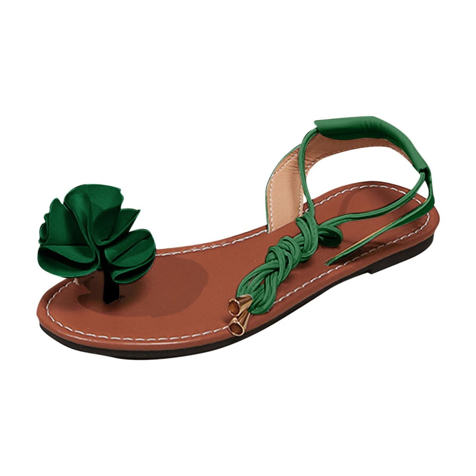 Dpityserensio Floral Strap Sandals for Women - Breathable Summer Flip ...
