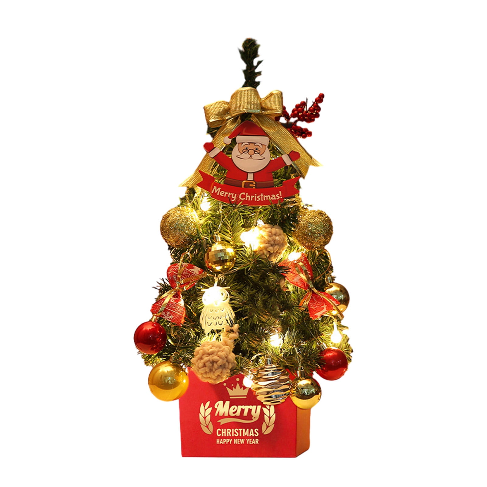 Dpityserensio Tabletop Christmas Tree Mini Artificial Christmas Tree ...