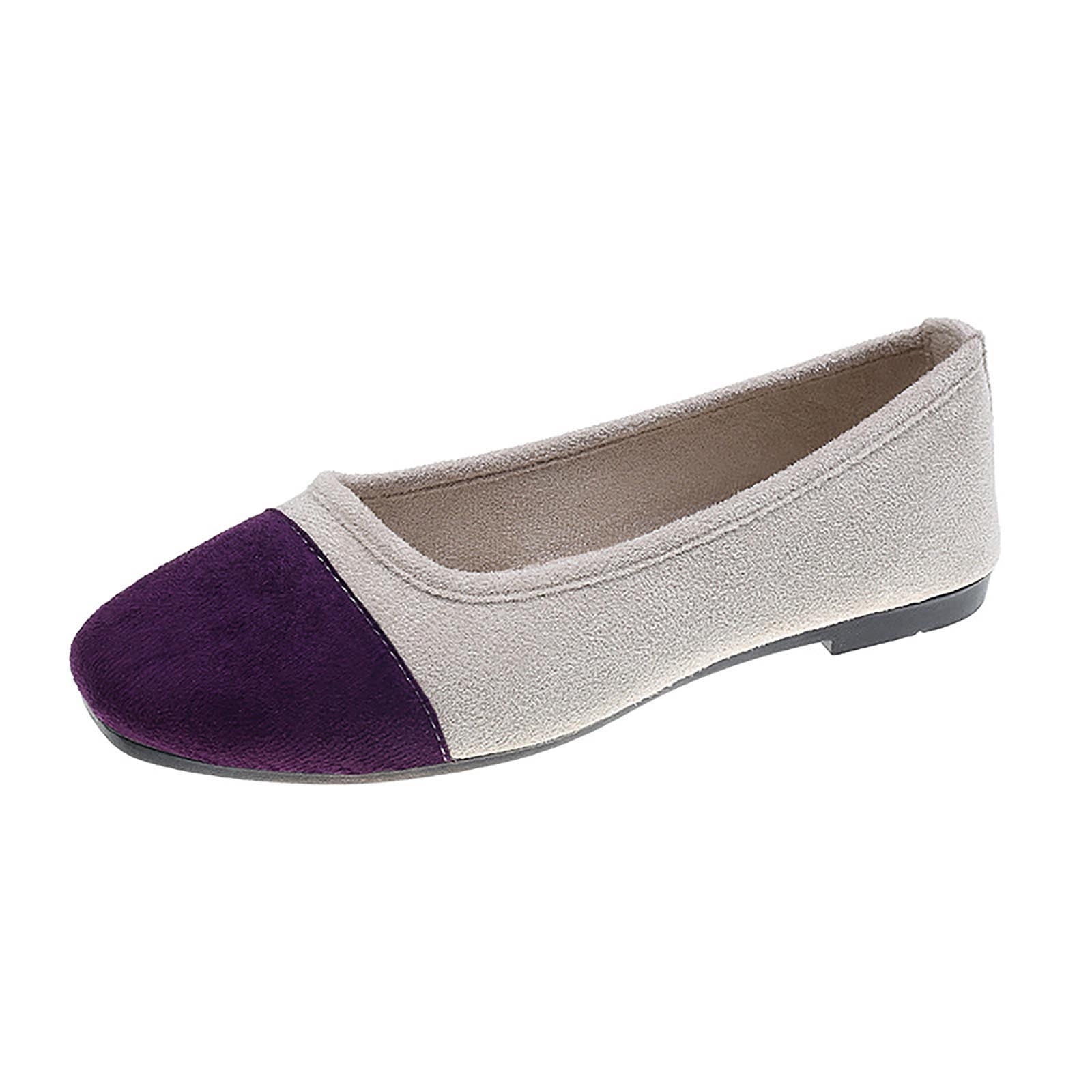 Dpityserensio Women's Casual Spring Fall Flat Shoes Round Toe Soft ...