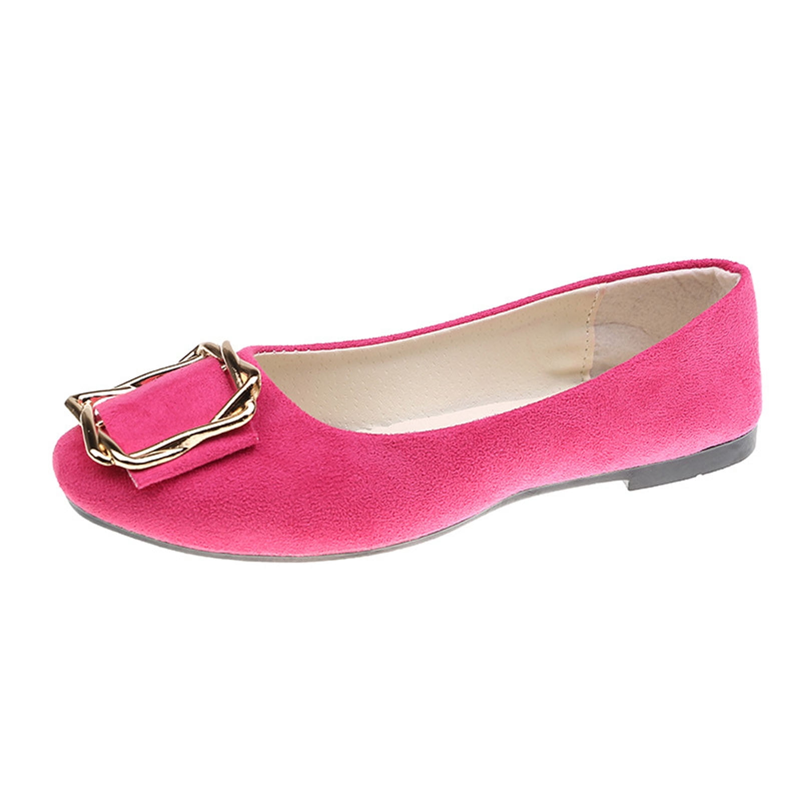 Dpityserensio Women's Flat Shoes Work Shoes Square Toe Flats Casual ...