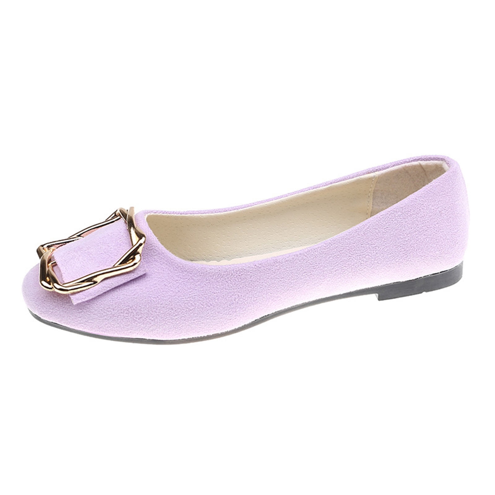 Dpityserensio Women's Flat Shoes Work Shoes Square Toe Flats Casual ...