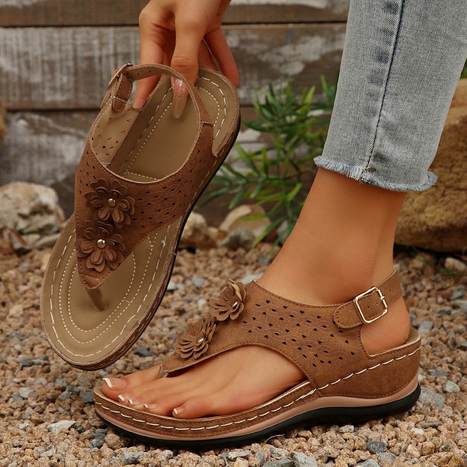 Dpityserensio Women's Sandals Comfort Summer Sandals for Women Fashion ...