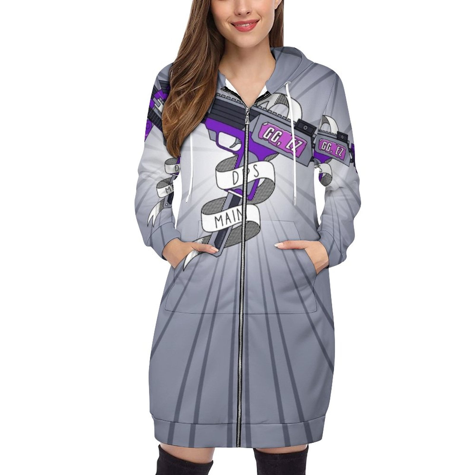 Dps Main Gamer Art Fps Rpg Submachine Gun Hip Hop Hoodies Long Sleeve ...