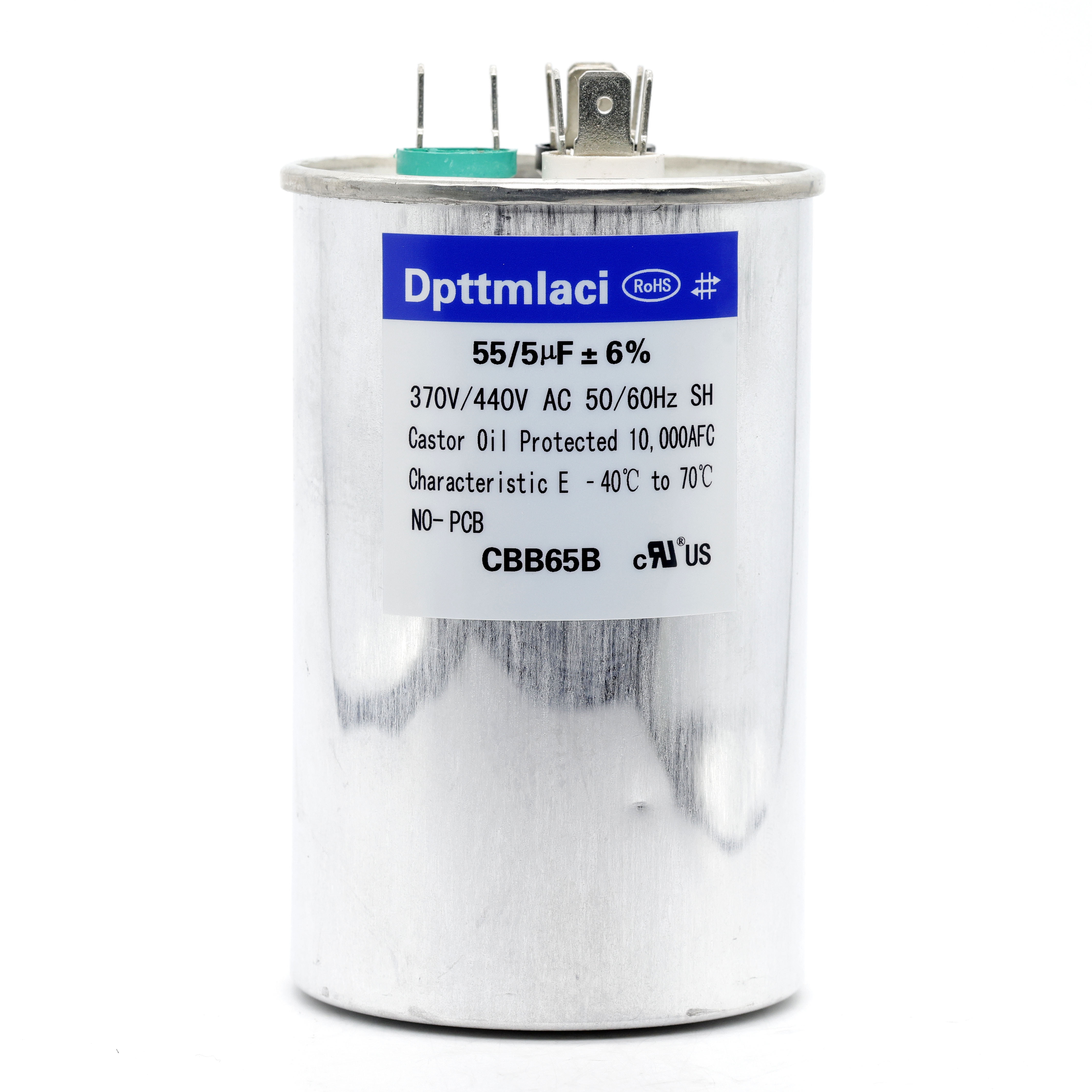 Dpttmlaci Dual Run Start Capacitor 55+5μF 370V/440V CBB65 AC Motor Run Capacitor for Fan Motor ...
