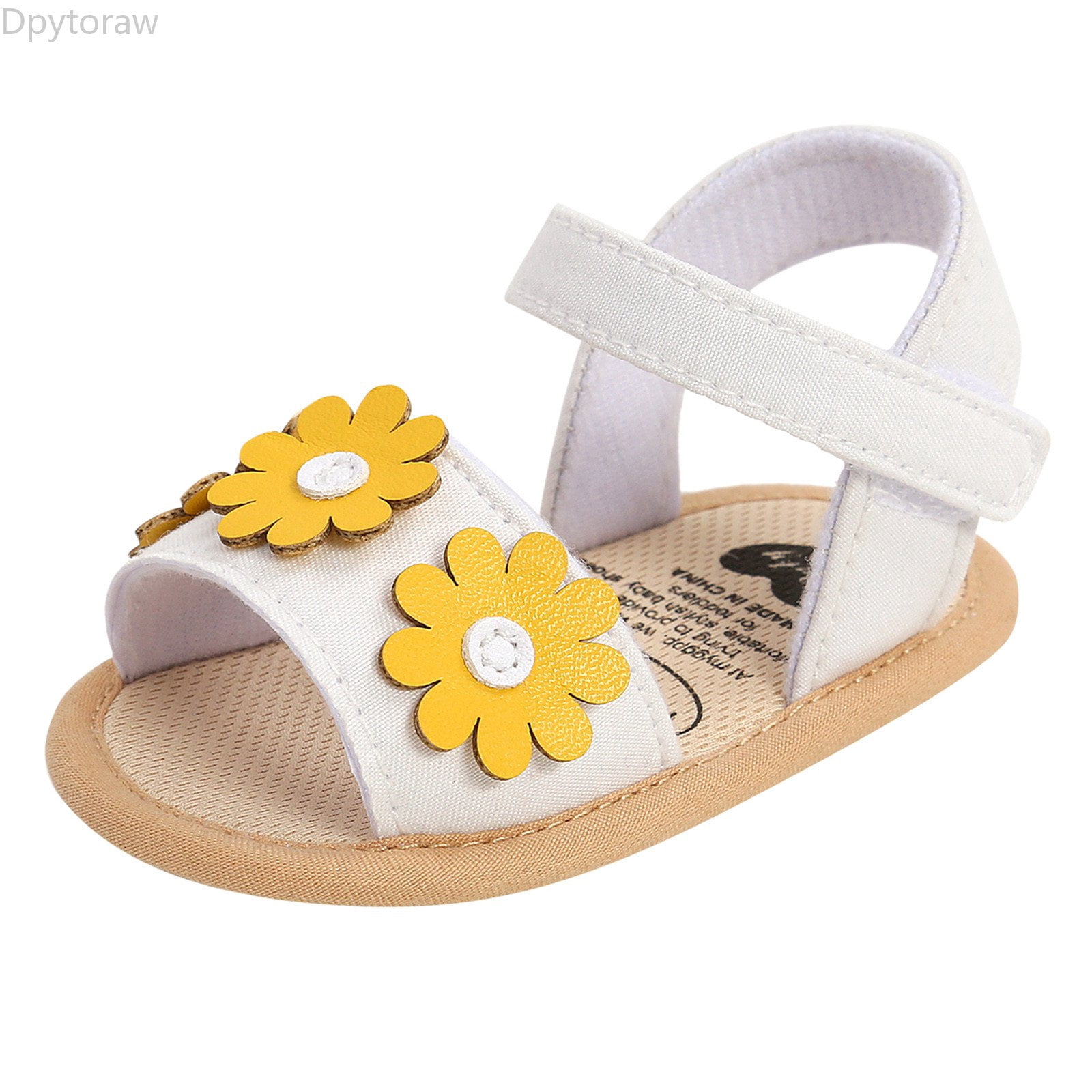 Dpytoraw Baby Girls Sandals Summer Shoes Flowers Outdoor First Walk ...