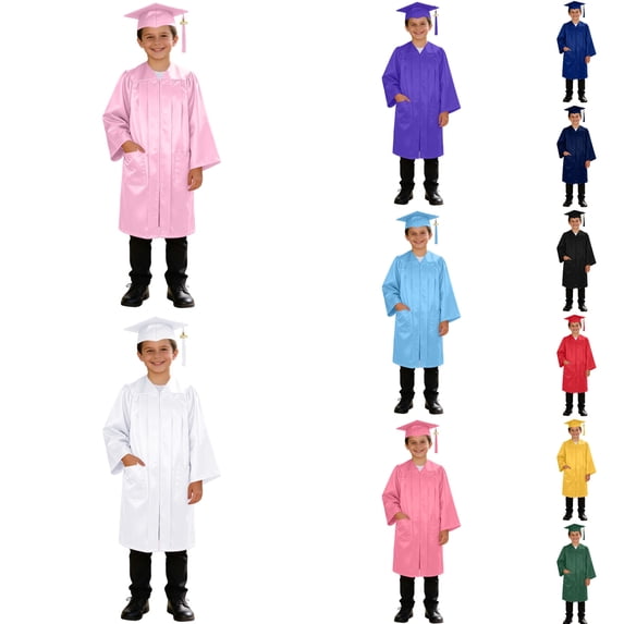 Dpytoraw Boys Graduation Gown Set, Shiny Robe with Cap for Toddler ...