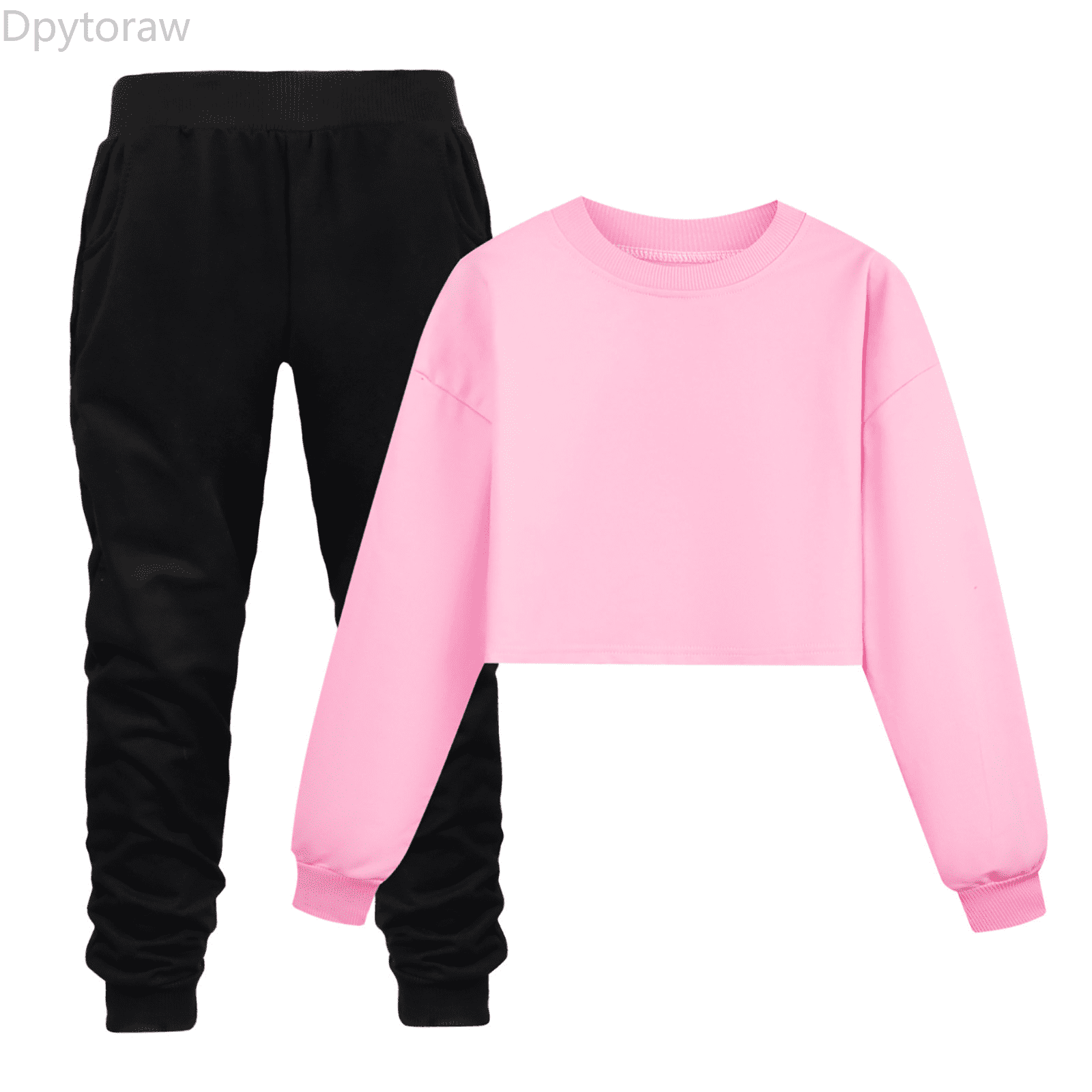 Dpytoraw Child Boys Girls Long Sleeve Prints Warm Pullover Tops Pants ...