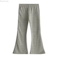 Dpytoraw Fleece Bottoms, Solid Color Wide Leg Pants Fashionable Casual ...