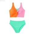 Dpytoraw Girl's 1 Piece Color Block Swimsuit Cute Cut Out Bathing Suit ...