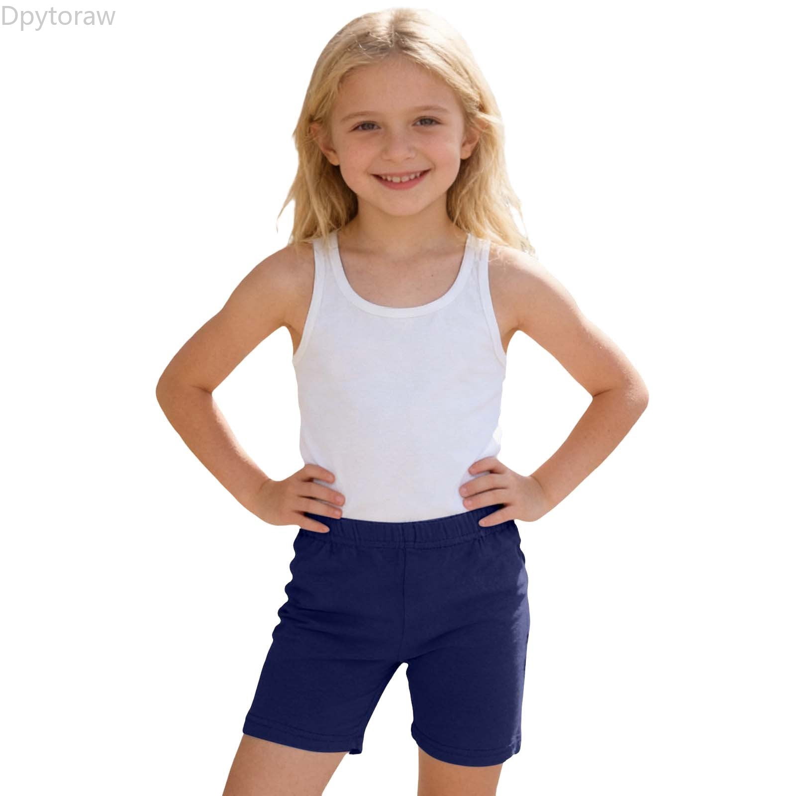 Dpytoraw Girls Bike Shorts, Solid Color Soft Breathable for Summer Blue ...