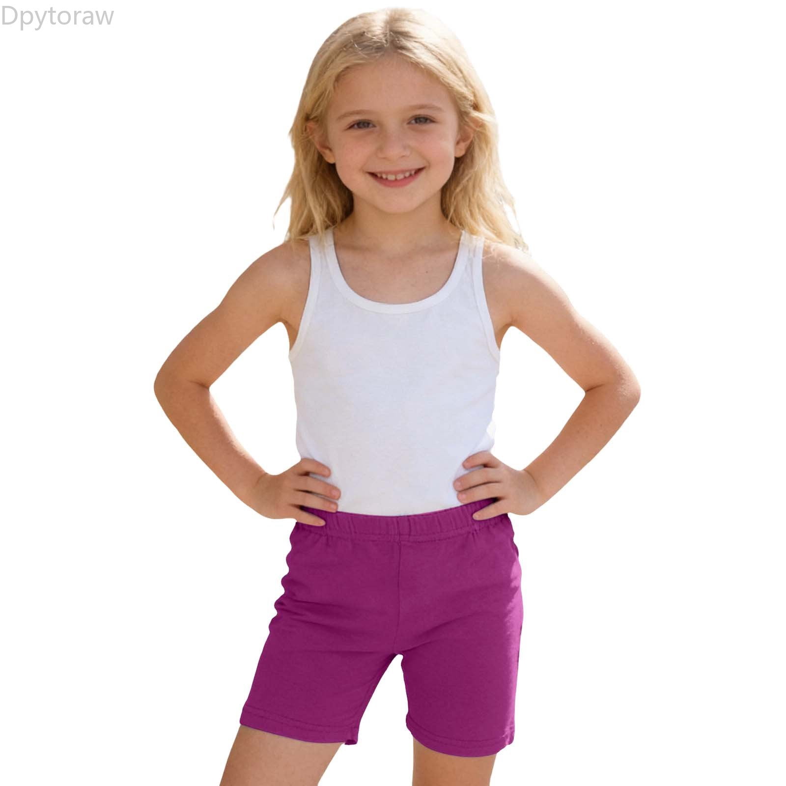 Dpytoraw Girls Bike Shorts, Solid Color Soft Breathable for Summer Red ...