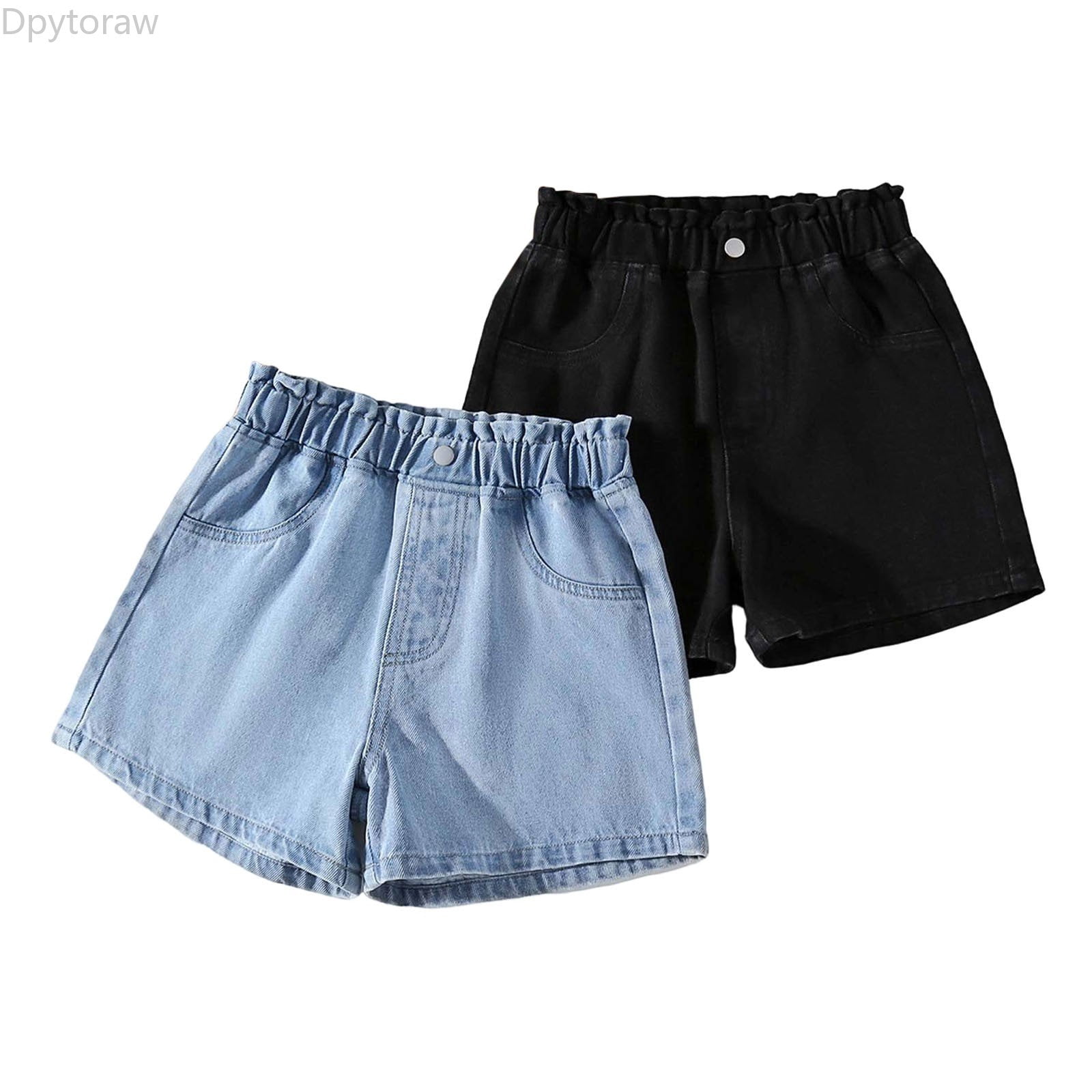Dpytoraw Girls Denim Shorts, 2 Pack Classic Casual for Summer Outdoor ...