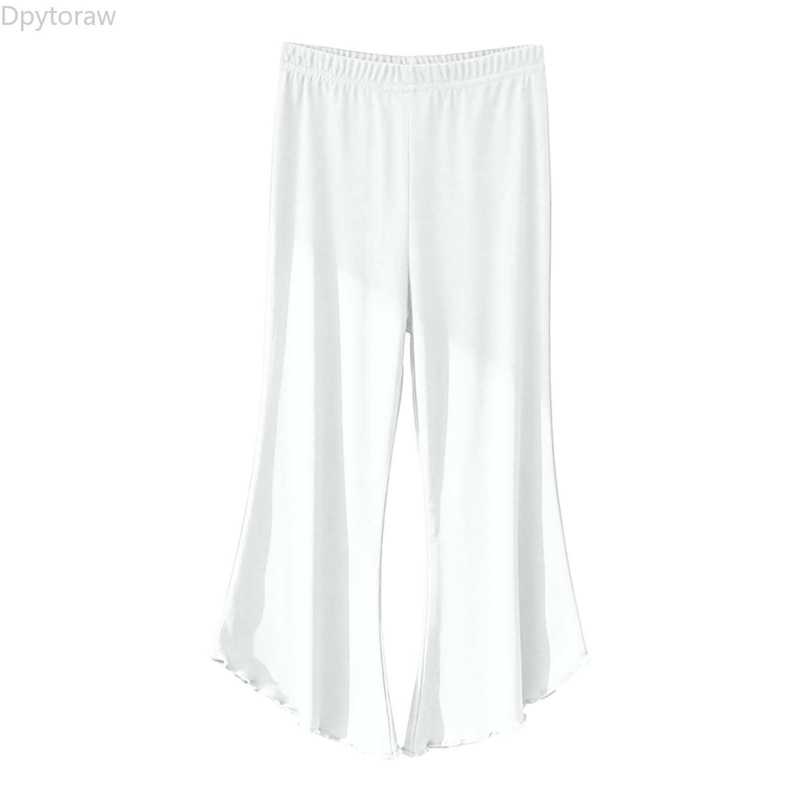 Dpytoraw Girls Flared Leggings, Summer Thin Capri Pants Soft Stretchy ...