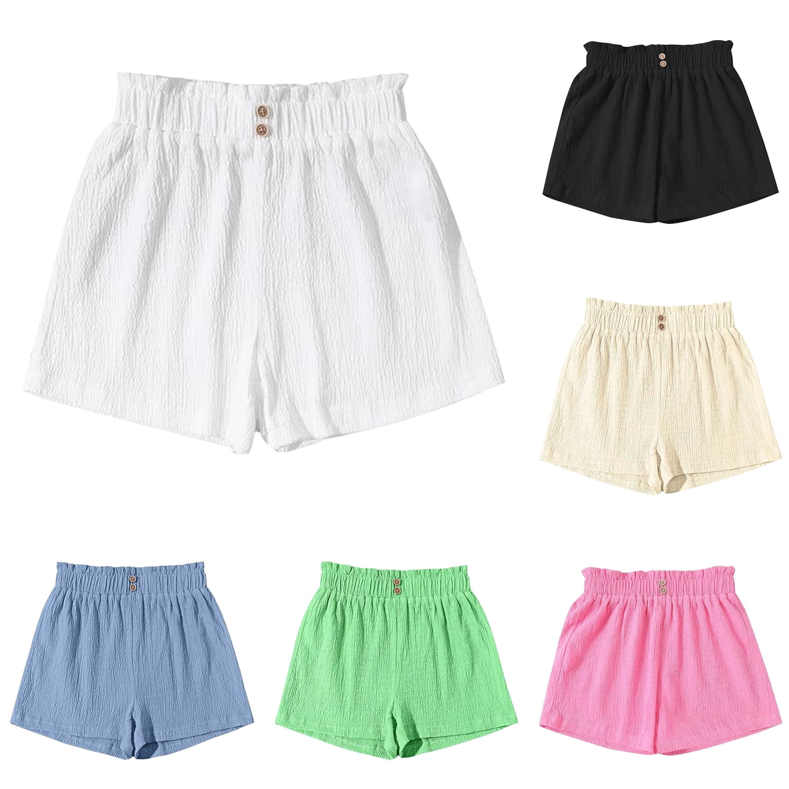 Dpytoraw Girls High Waist A Line Shorts, Elastic Waist Bow Detail for ...