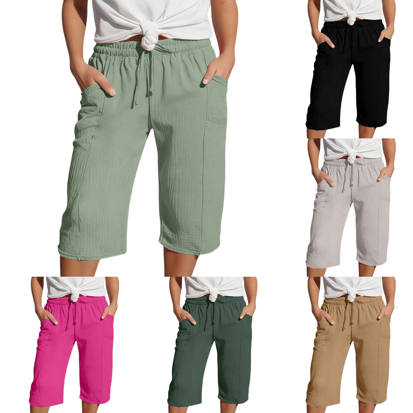 Dpytoraw Girls High Waist Shorts, Solid Color with Pockets for Summer ...