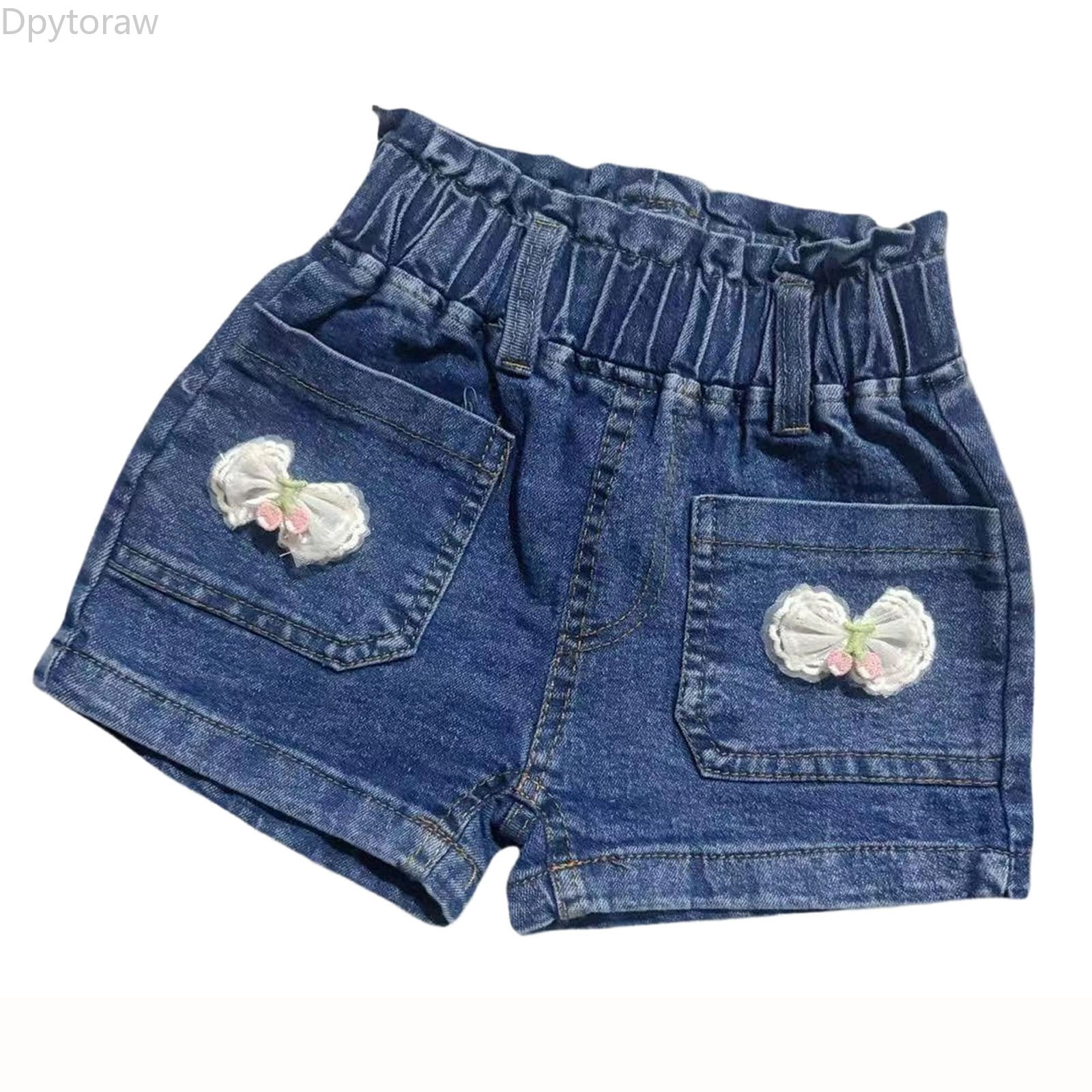 Dpytoraw Girls Korean Denim Shorts, Elastic Waist Comfortable for ...