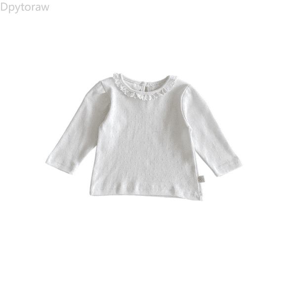 Dpytoraw Girls' Lace Trimmed T Shirt A Base Layer For Spring And Autumn ...