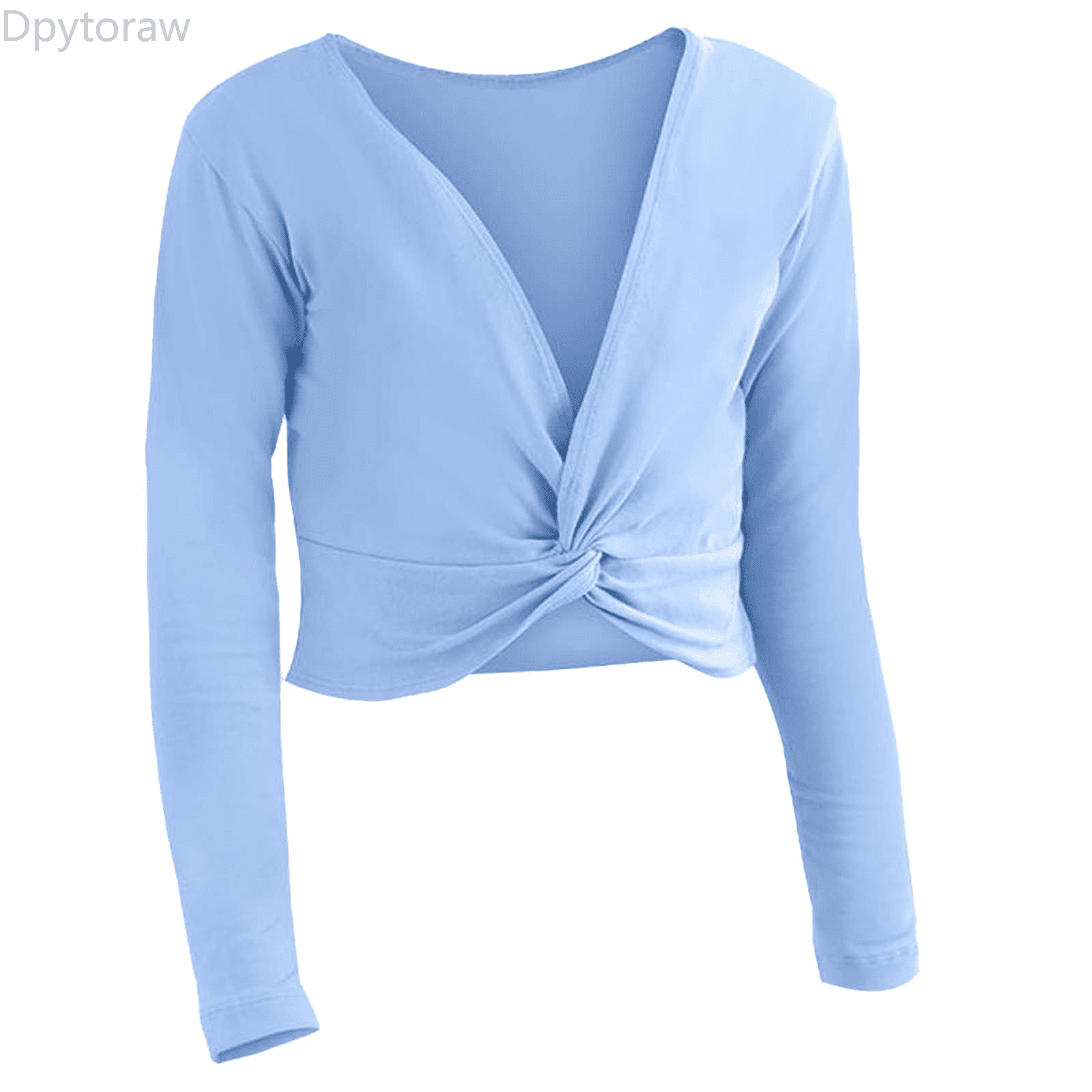 Dpytoraw Girls Long Sleeve Ballet Top Pure Color Dance Leotard Casual ...