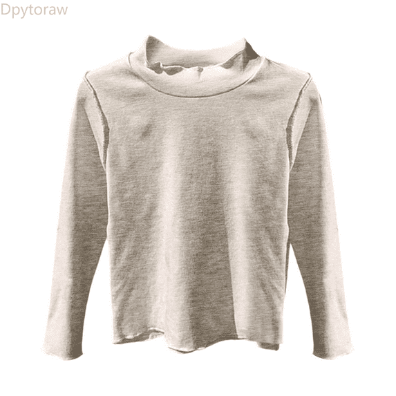 Dpytoraw Girls Long Sleeve Tops Cute Semi High Neck Blouse Stylish ...