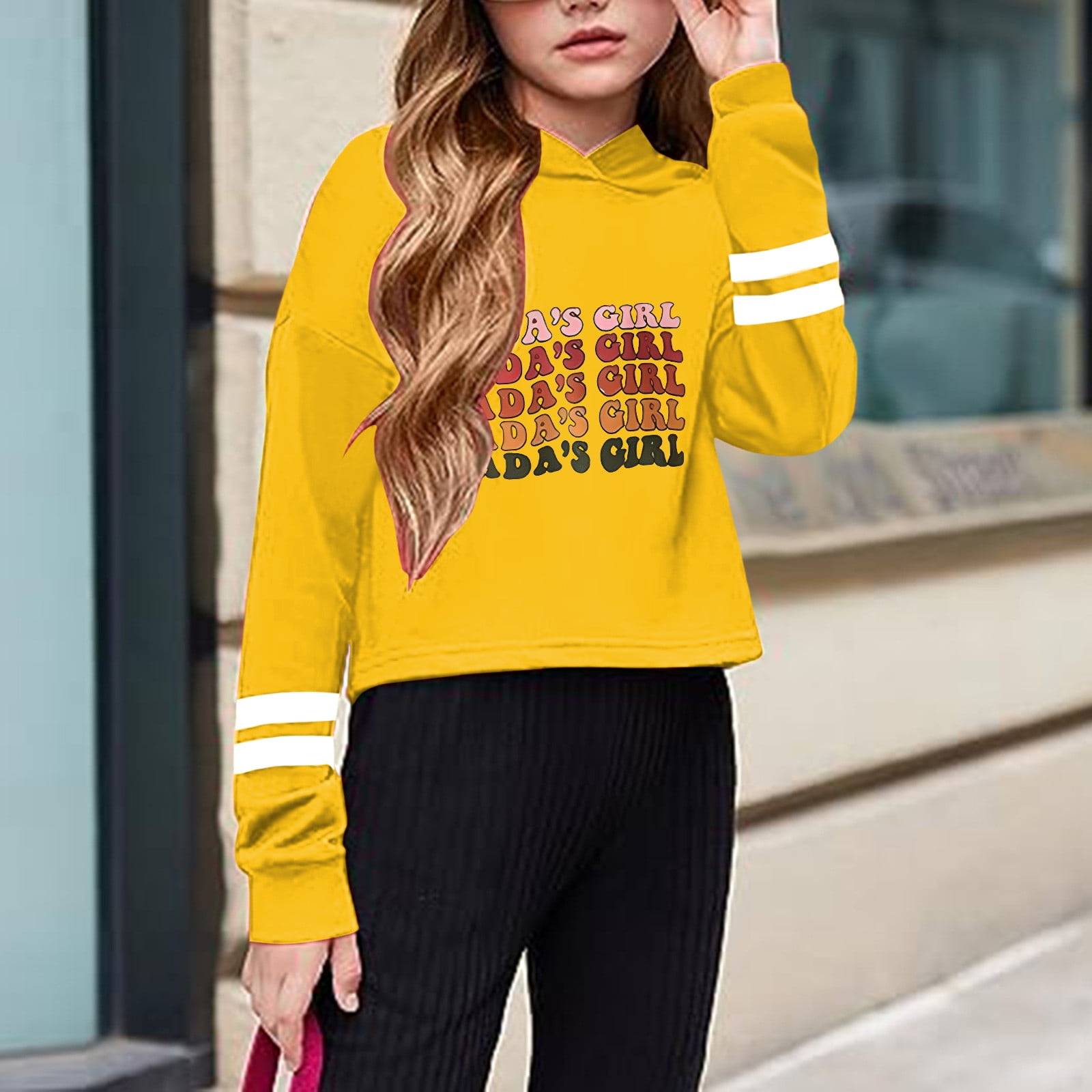Dpytoraw Girls Sweatshirt Girls Kids Casual Loose Active Full Sleeves ...