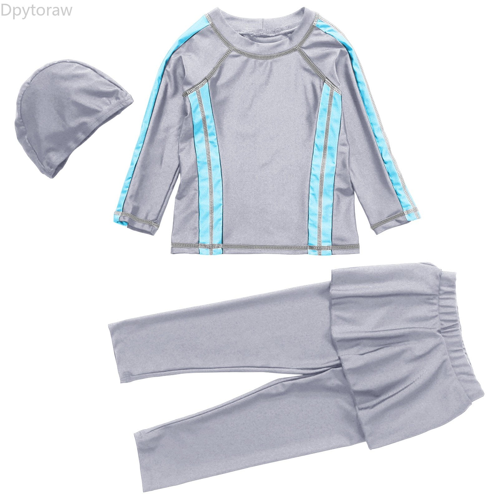 Dpytoraw Girls Swimwear Conservative Swimwear Kids Muslim Full Cover ...